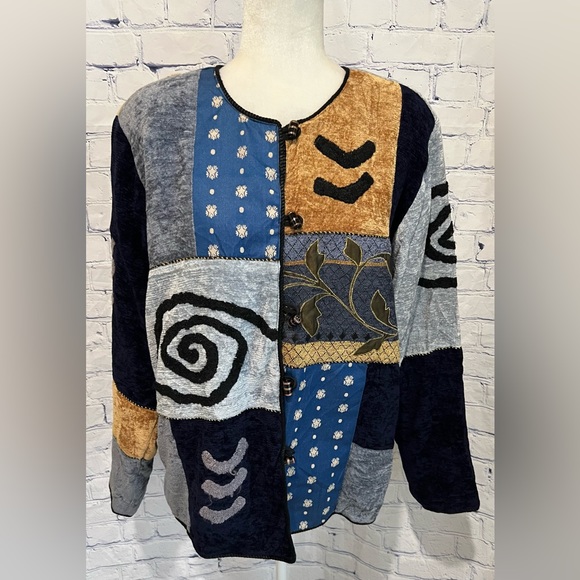 indigo moon | Jackets & Coats | Indigo Moon Patchwork Brocode Chenile ...